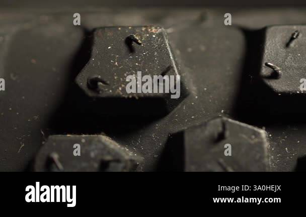 Motorcycle tire looks new. Macro close-up view of new mountain bike ...