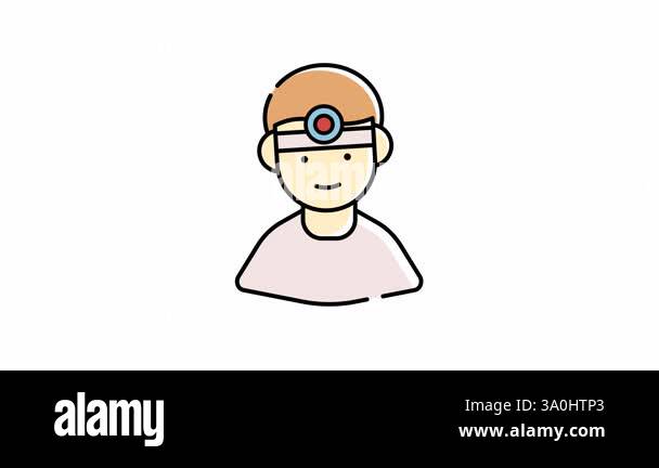 Dentist with a headlamp icon video animation design. Dentist with a ...