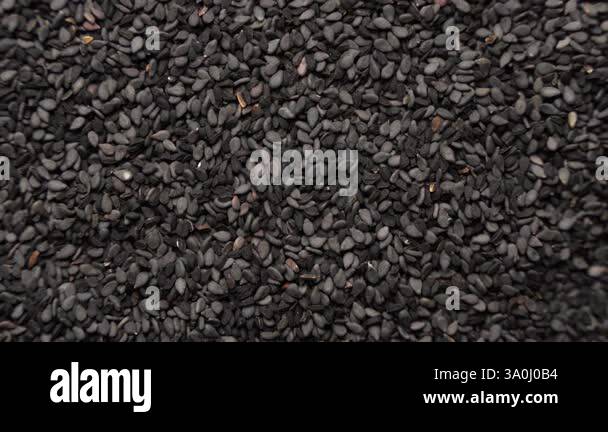Black cumin seeds rotating in a circle, texture, background Stock Video ...