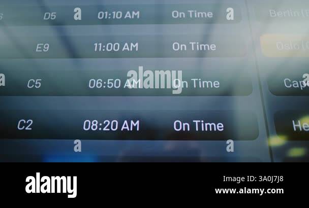 International Airport Terminal: Arrival and Departure Information Board ...