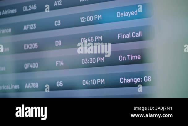 Airport Terminal: Arrival and Departure Information Board. Digital ...