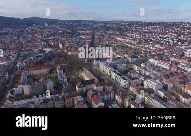 Stuttgart cityscape revealing urban architectural layout, street ...