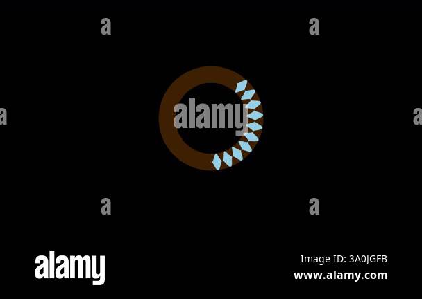 A transparent background loading animation with a rotating ring ...