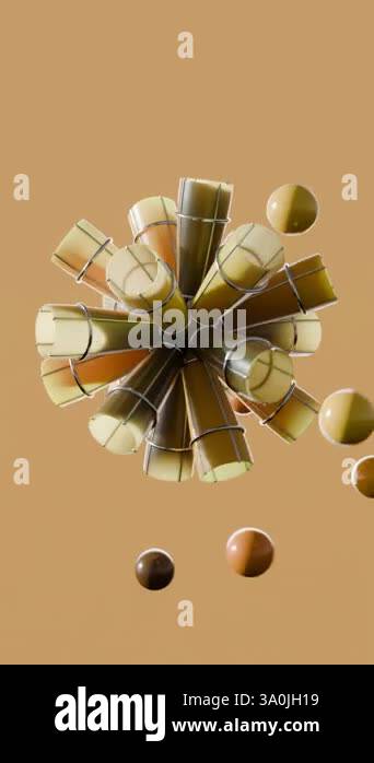 3D loop satisfying spheres and tubes animation Stock Video Footage - Alamy