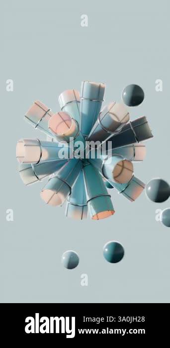 3D loop satisfying spheres and tubes animation Stock Video Footage - Alamy