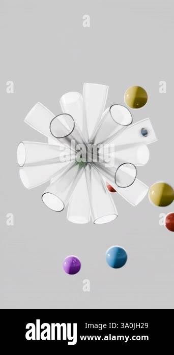 3D loop satisfying spheres and tubes animation Stock Video Footage - Alamy