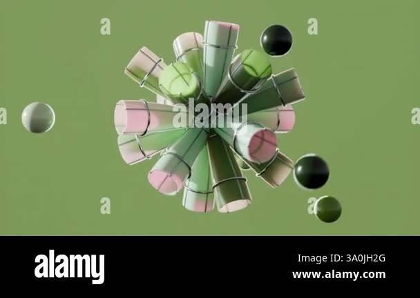 3D loop satisfying spheres and tubes animation Stock Video Footage - Alamy