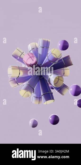 3D loop satisfying spheres and tubes animation Stock Video Footage - Alamy