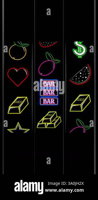 Classic jackpot slot machine in casino with winning seven numbers - 3D ...