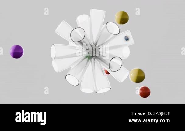 3D loop satisfying spheres and tubes animation Stock Video Footage - Alamy