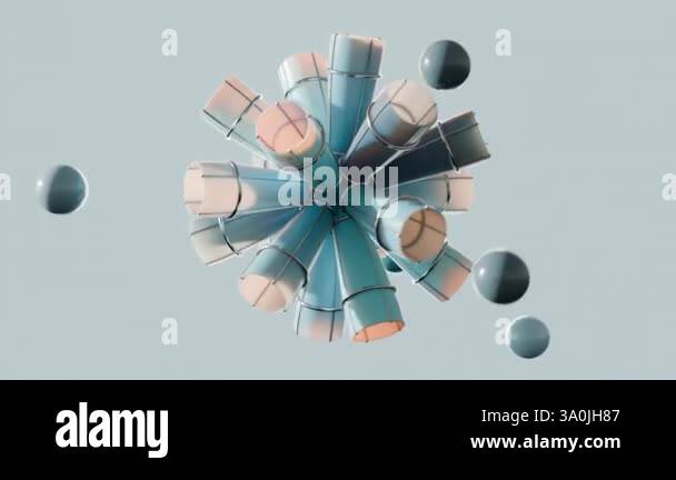 3D loop satisfying spheres and tubes animation Stock Video Footage - Alamy