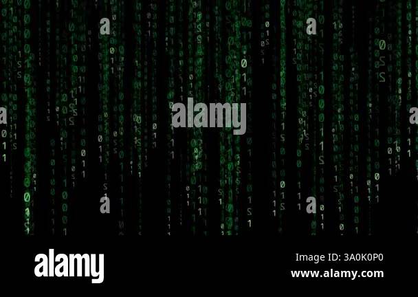 Matrix neon green code cascading through the screen Stock Video Footage ...