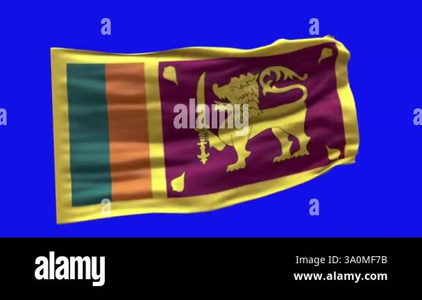 Sri Lanka Flag 3D Waving Animation Blue Screen Stock Video Footage - Alamy