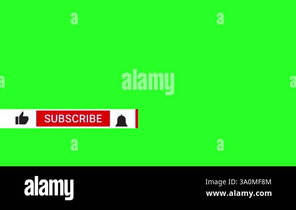 Simple Subscribe Button Green Screen Square Left Side Stock Video ...