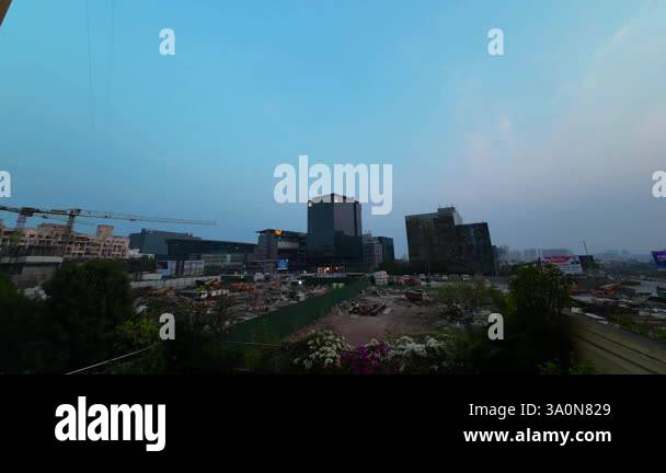 Pune, India - March 02 2025: Time lapse video of an evening scene with ...