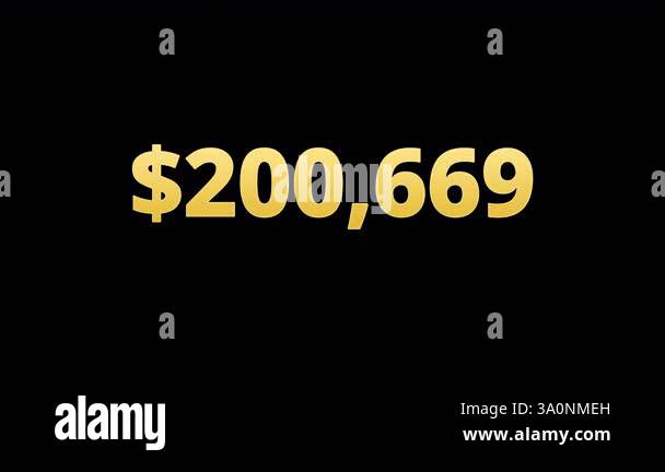 Dollar counter from zero to one million dollars. Number counter of ...