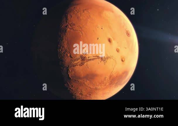 Animation depicting planet Mars moving in space. 4K Stock Video Footage ...