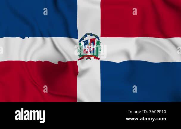 National flag of Dominican republic, waving Dominican republic ...