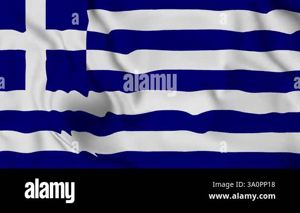 National flag of greece, waving greece realistic flag seamless loop ...