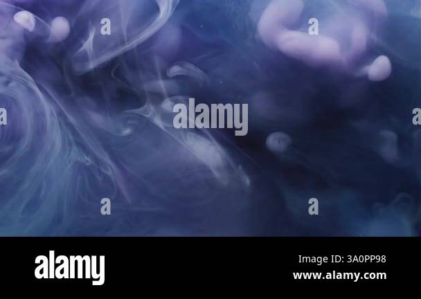 Haze wave. Fantasy smog. Blue violet gray paint liquid smoke swirl ...