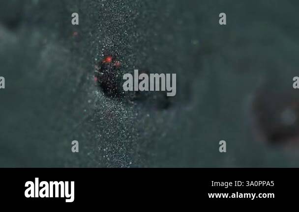 Sand fragments. Shimmer color gradient. Black blue green rough surface ...