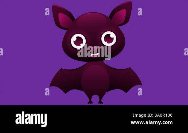 Vampire Bat cute cartoon character. Minimal modern seamless motion ...