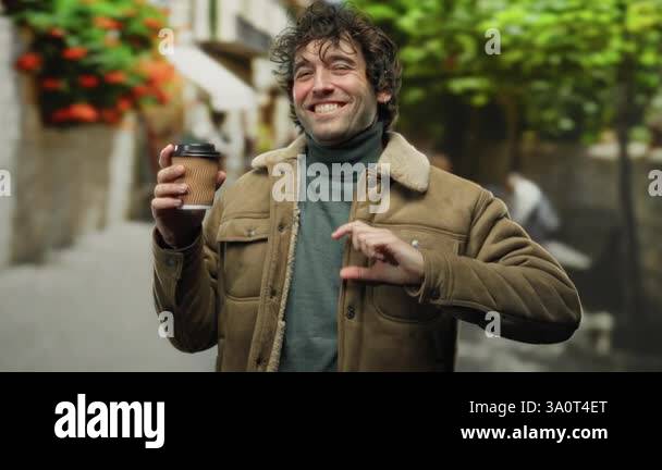 Man coffee cup pointing Stock Videos & Footage - HD and 4K Video Clips ...