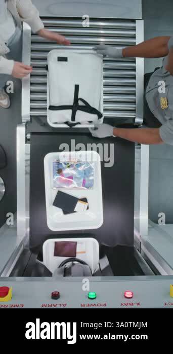 Diverse People Putting Personal Items in Trays for X-ray Scanning on ...