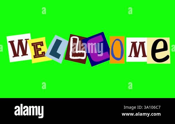 Welcome text, colorful design and typography. welcome concept, stop ...