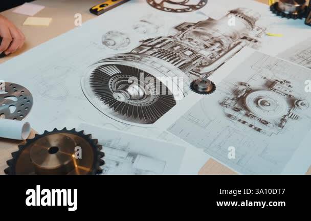 Technical drawings showcasing detailed Stock Videos & Footage - HD and ...