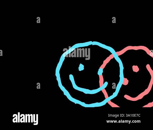 A charming flickering smile animation, radiating happiness and ...