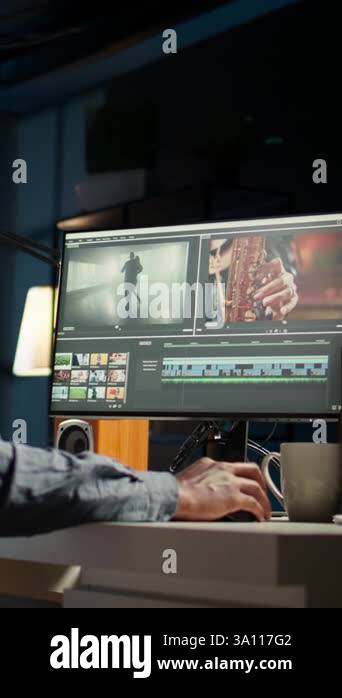 Vertical Video Video maker editing montage clips on coloring software ...