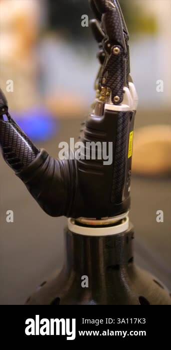 Warsaw, Poland - May 01, 2024: Carbon fiber prosthetic hand showcasing ...
