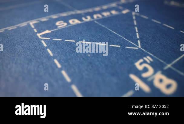 A detailed blueprint illustrating a perfect square shape with all ...