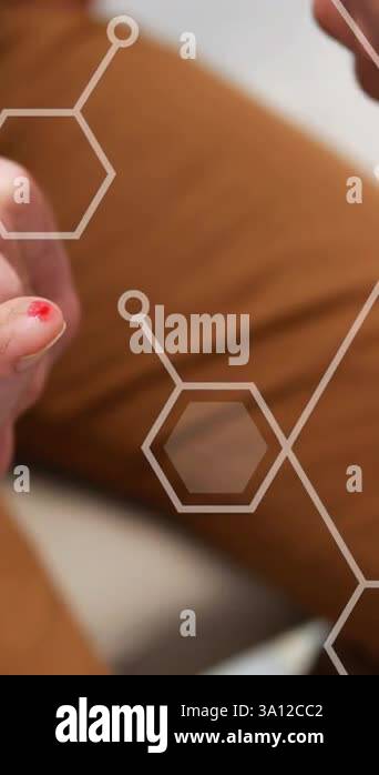 Animation of chemistry formulas test over patient using glucose meter ...