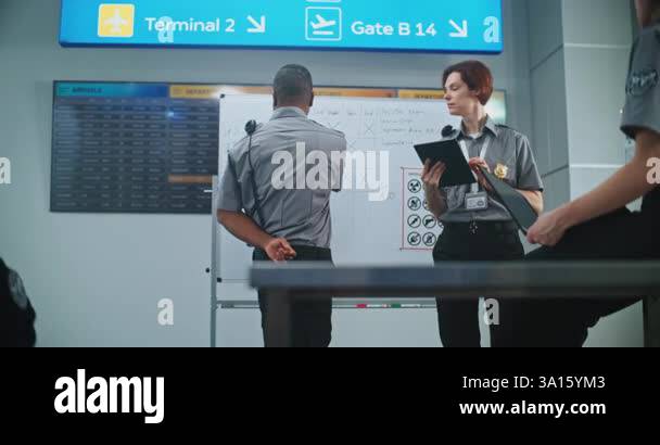 Planning Session with Airport Security Staff: Diverse Security Officers ...
