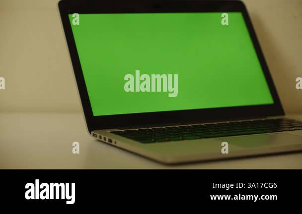 Recorded laptop,notebook green screen,laptop,notebook, hand,keyboard ...
