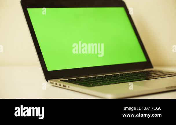 Recorded laptop,notebook green screen,laptop,notebook, hand,keyboard ...
