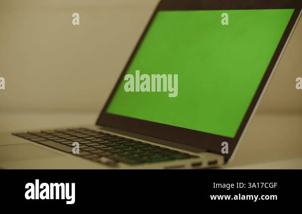 Recorded laptop,notebook green screen,laptop,notebook, hand,keyboard ...