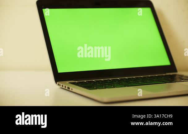 Recorded laptop,notebook green screen,laptop,notebook, hand,keyboard ...