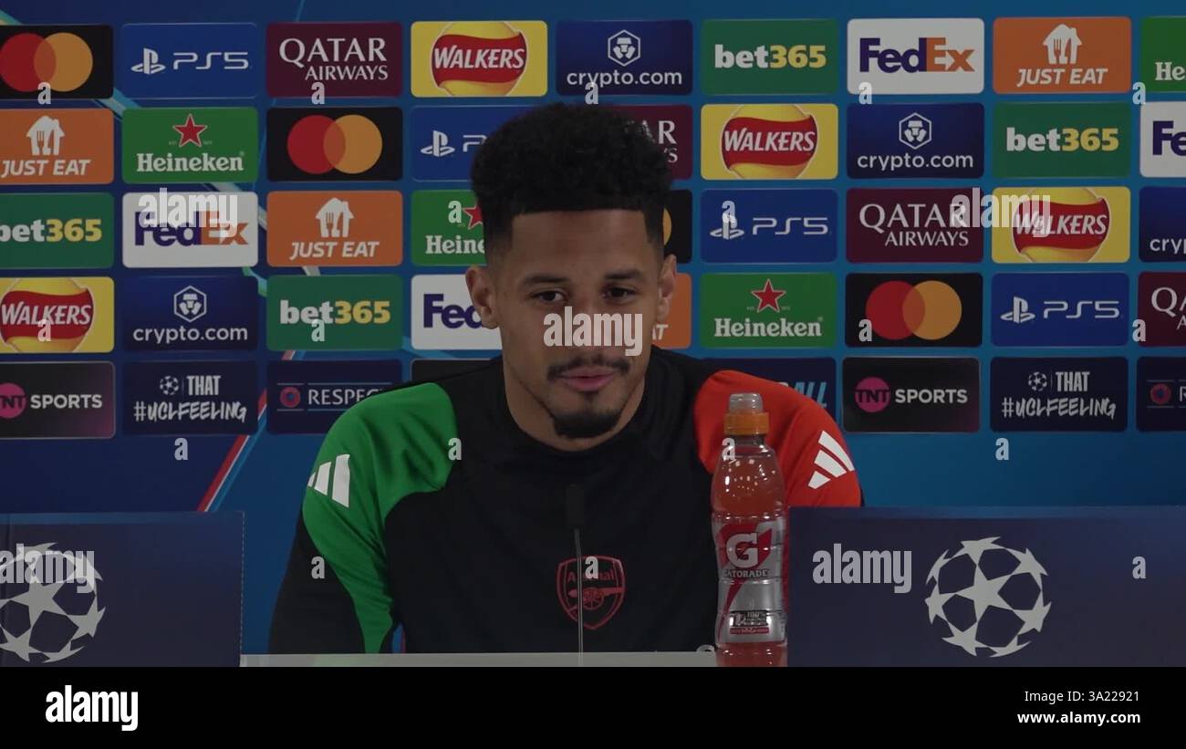 Saliba has ambition to become 'best defender in the world' Stock Video ...