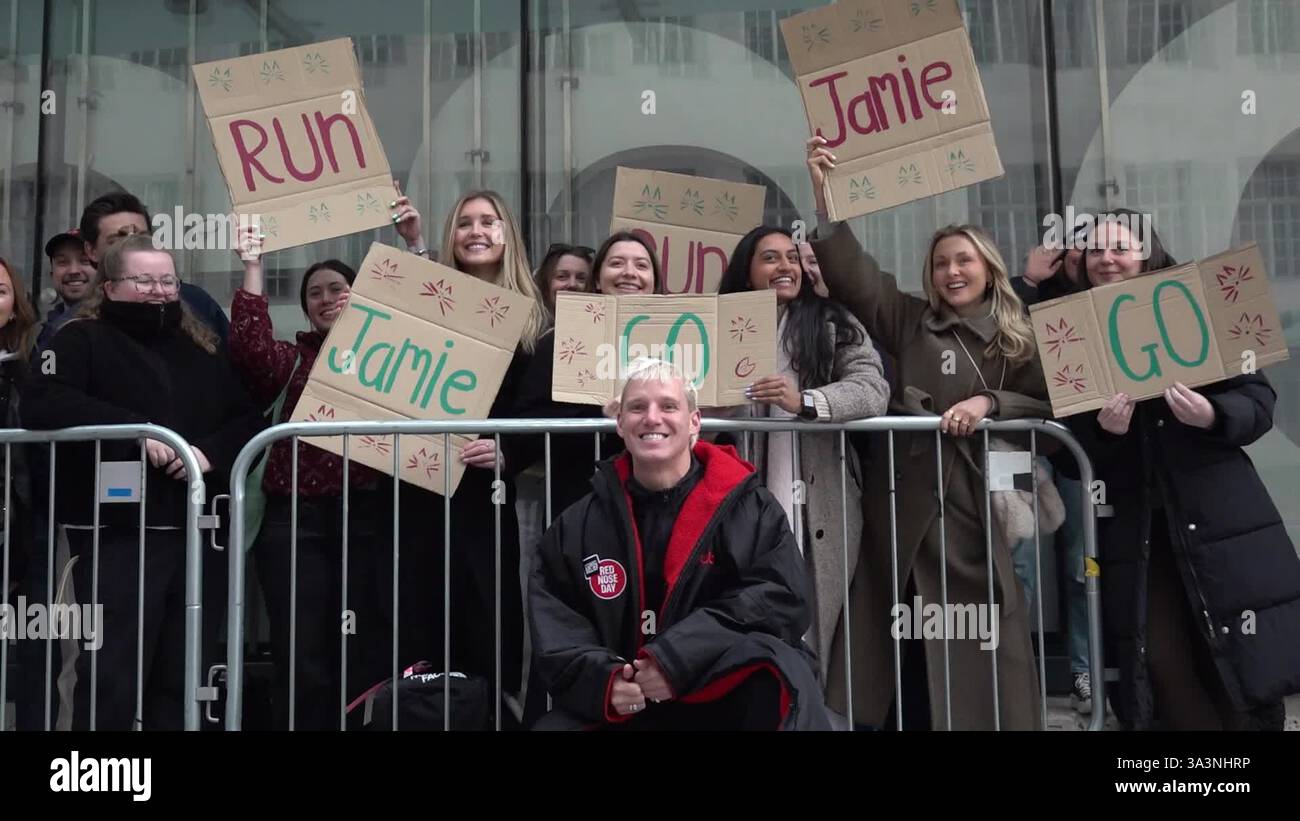 Jamie Laing sets off for Red Nose Day ultra marathon challenge Stock ...