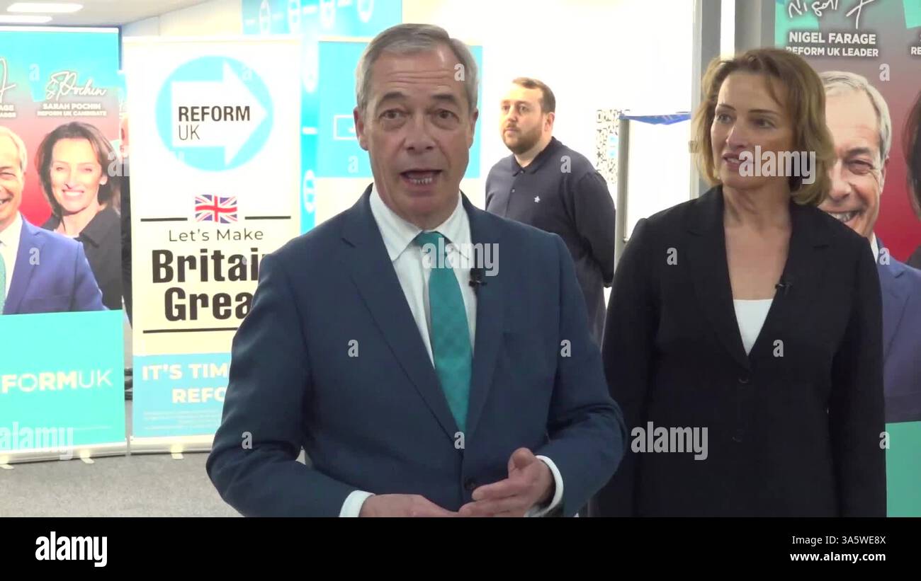 Nigel Farage announces Sarah Pochin as Reform UK's candidate in Runcorn ...