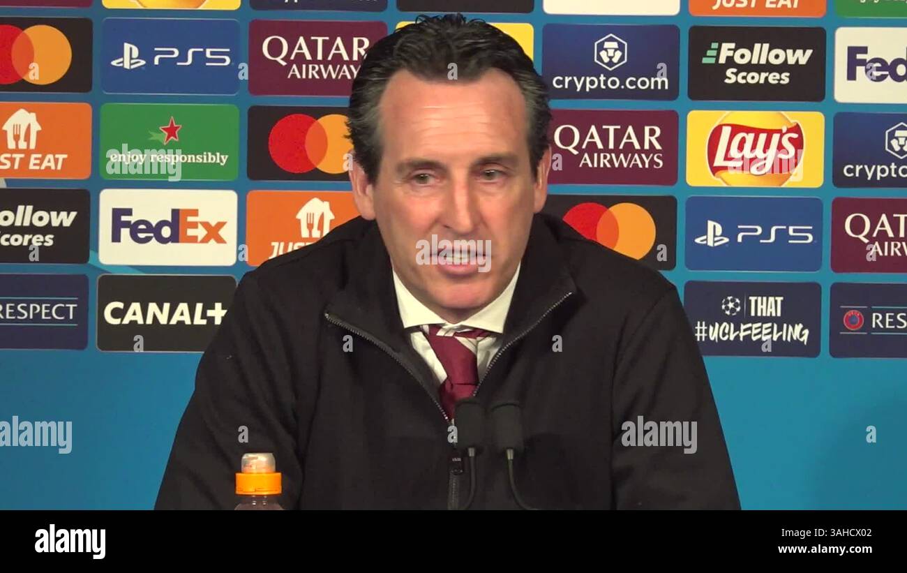 Unai Emery says PSG's third goal does not change Villa's task in second ...