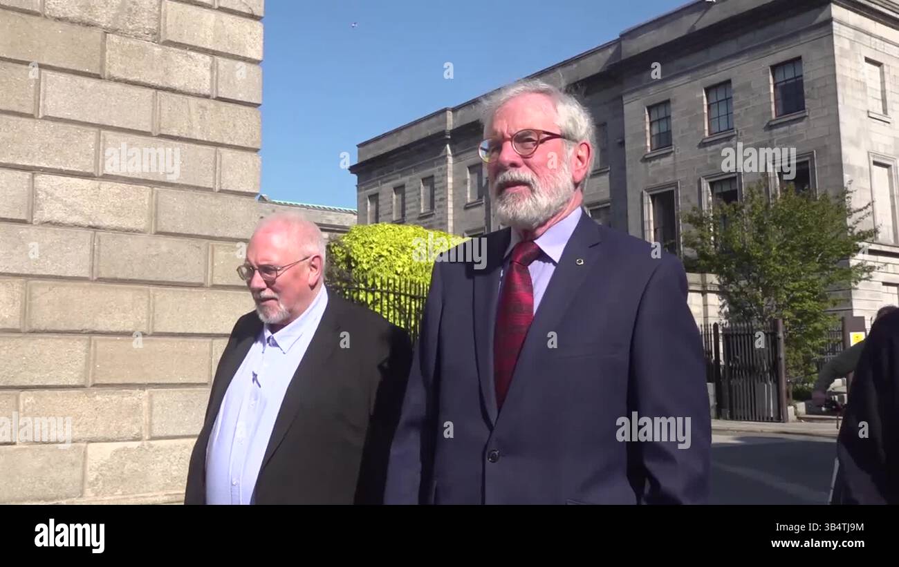 Gerry Adams arrives at High Court in Dublin as his defamation case ...