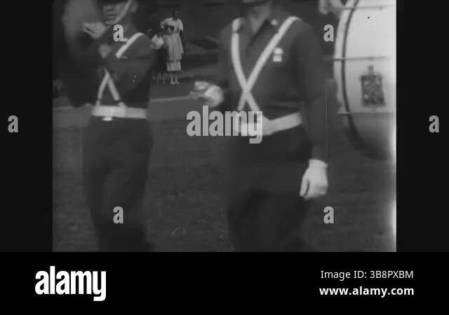 GERMANY - 1948 - US General Haislip inspects an army band in Bremen ...