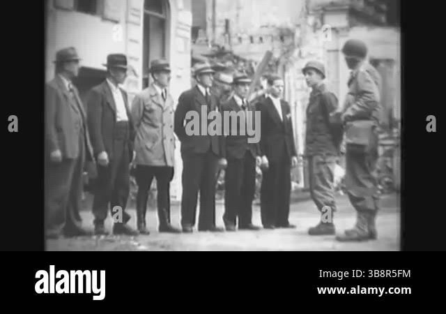 GERMANY - 1945 - US troops issue armbands to civilian police in Cologne ...