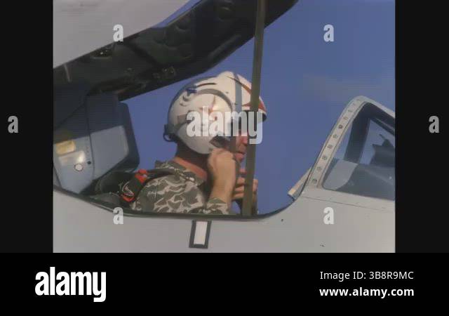 VIETNAM - 1968 - A combat pilot rides the airplane and flies off from ...