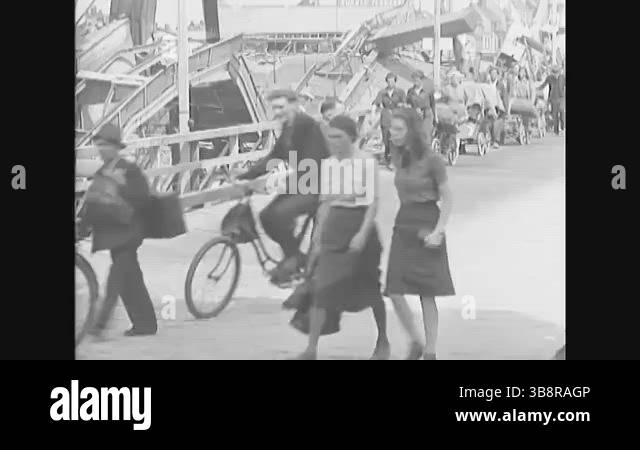 GERMANY - 1945 - Military government police direct foot traffic across ...