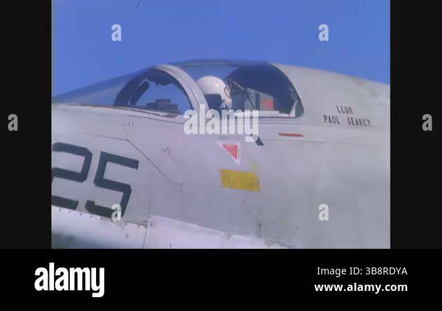 VIETNAM - 1968 - A combat pilot takes off from the deck, with other ...